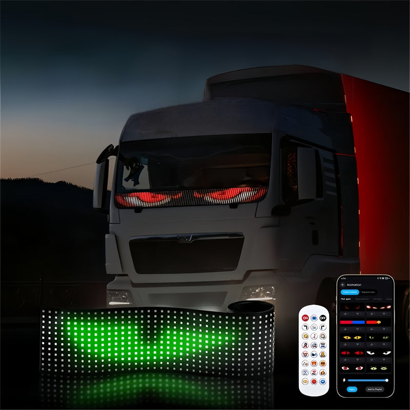 AI Voice LED Car Matrix Panel | DIY Devil Eyes & Angel Wings – HY